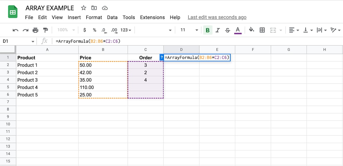 How to Use Arrays in Google Sheets