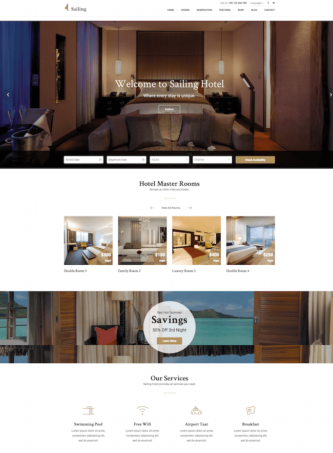 22 Best WordPress Themes for Hotels in 2023