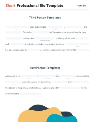 20 of the Best Professional Bio Examples We've Ever Seen [+ Templates]